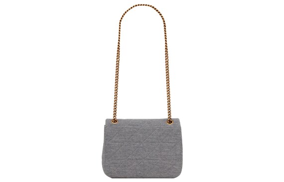 SAINT-LAURENT YSL gold logo diamond lambskin chain sh… - Gem