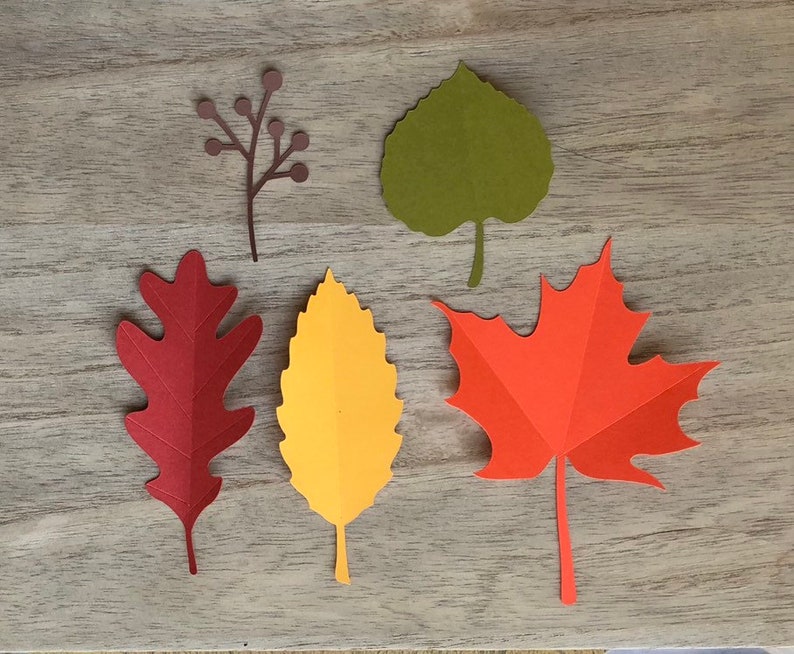 Paper Leaf Cutouts 30 or 60 5 Different Leaves and Colors | Etsy