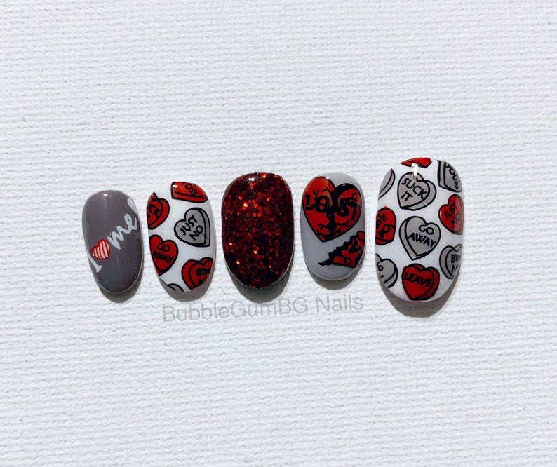 Anti-valentines, Broken Heart, Valentines Day, Glitter Nails, Breakup ...