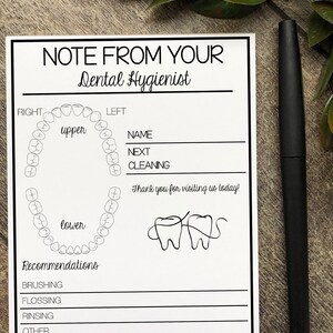 Dental Hygienist Note Pack of 4 Pads ( Generic, Semi-custom, Custom ...