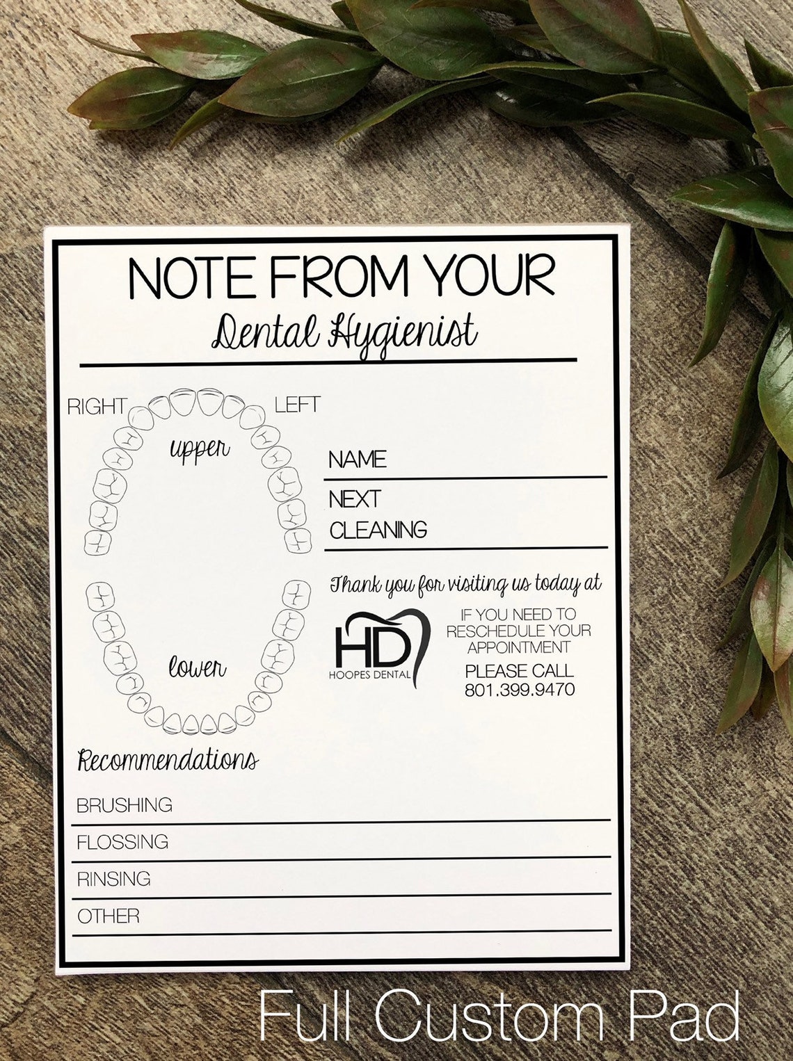 Dental Hygienist Note Pack of 4 Pads Generic Semi-custom - Etsy