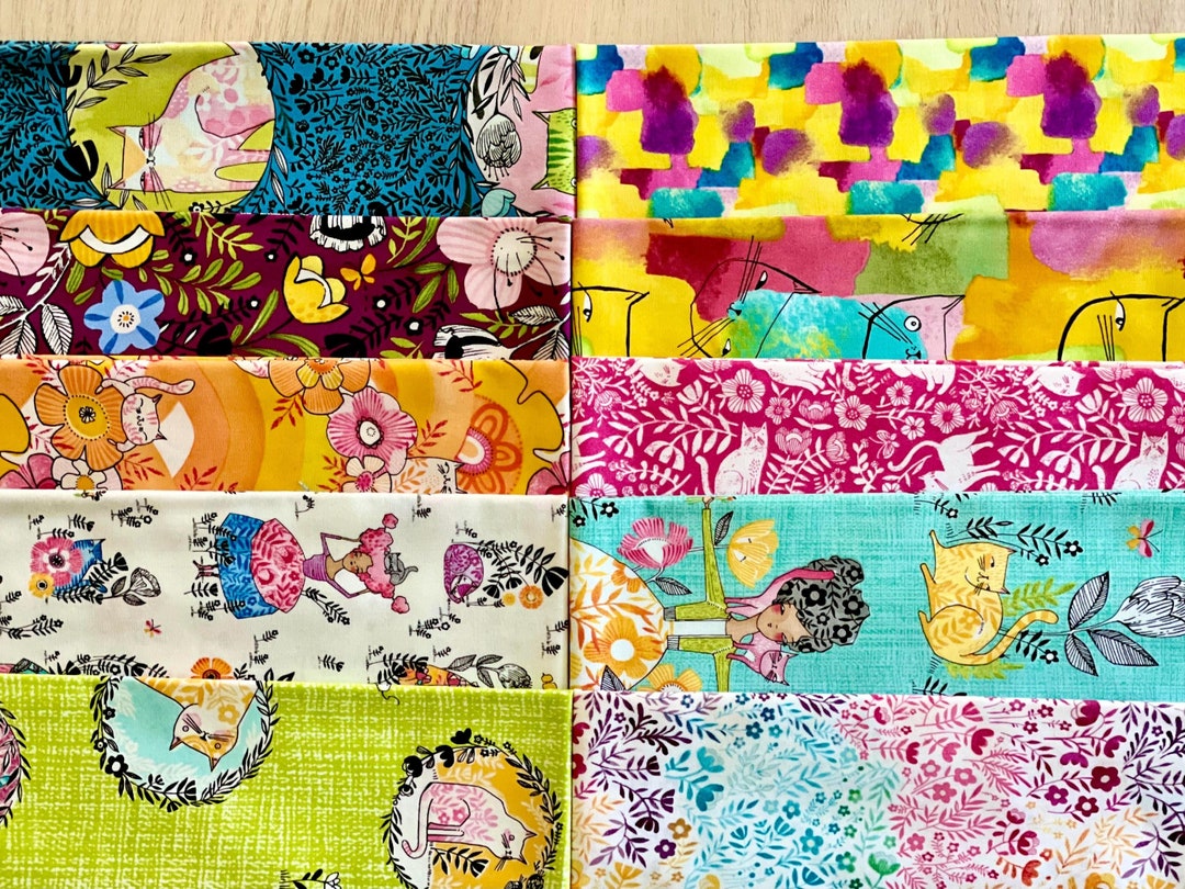 10 Here Kitty Kitty Curated Fat Quarter Bundle - Etsy