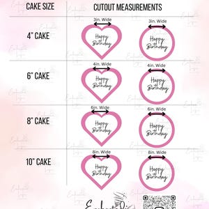 Happy Birthday Flat Cake Topper, Heart Cake Topper, Vintage Cake Topper ...