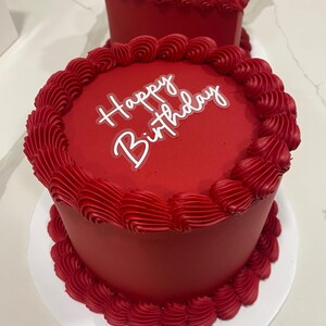 Happy Birthday Flat Cake Topper, Heart Cake Topper, Vintage Cake Topper ...