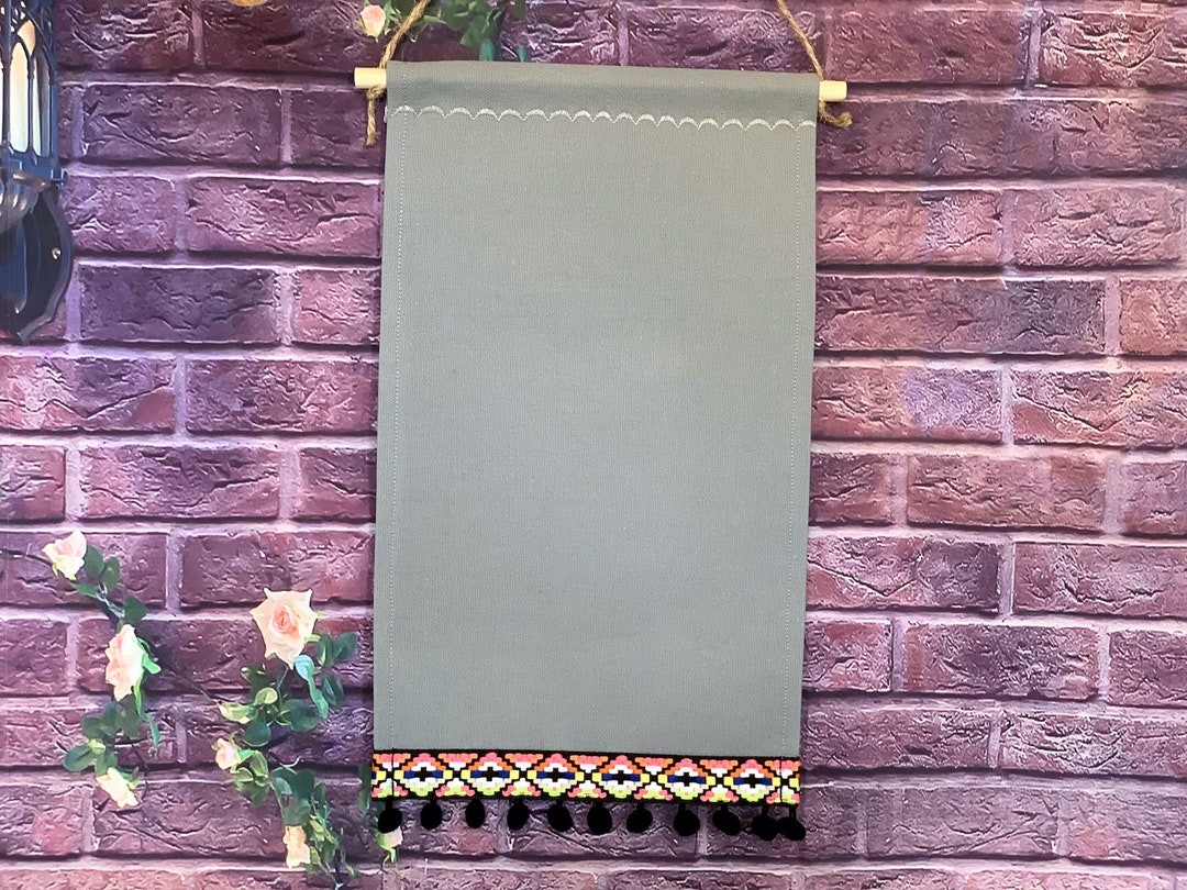 Pin Banner / Unique Pin Pennant / Handmade Blank Canvas Banner With ...