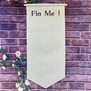 Enamel Pin Banner With Embroidered "pin Me" Message / Enamel Pin ...