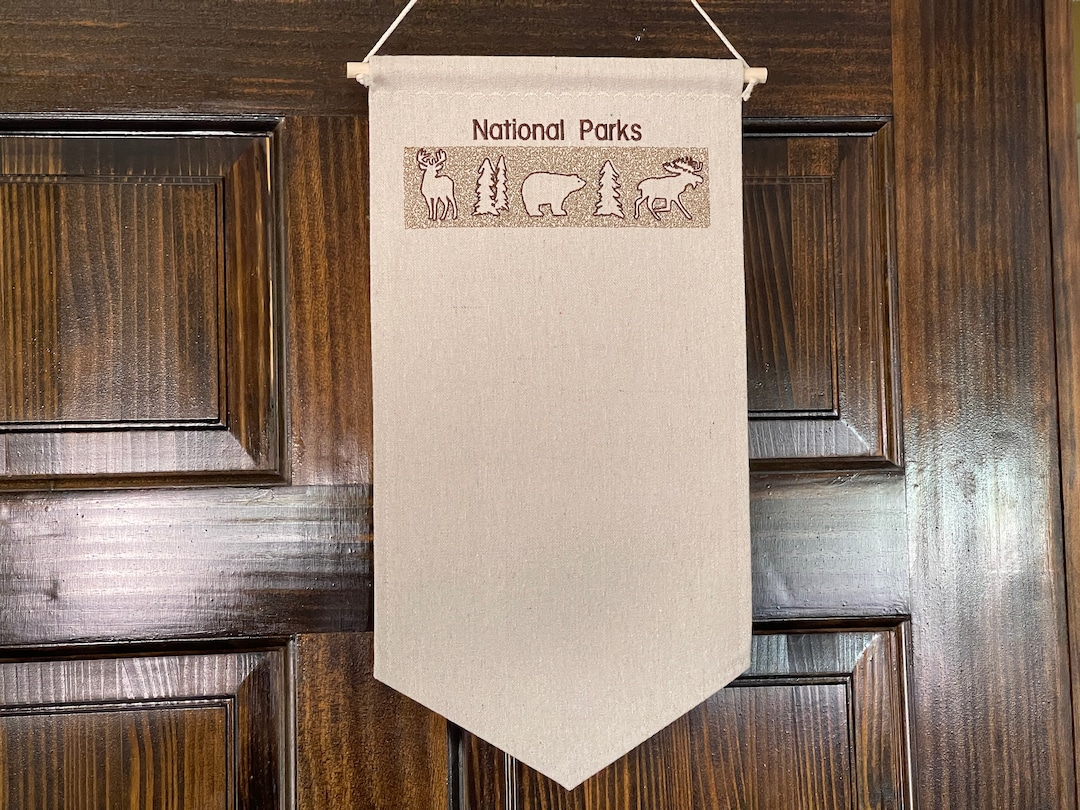 National Parks Pin Banner/ Personalized Canvas Banner /custom ...