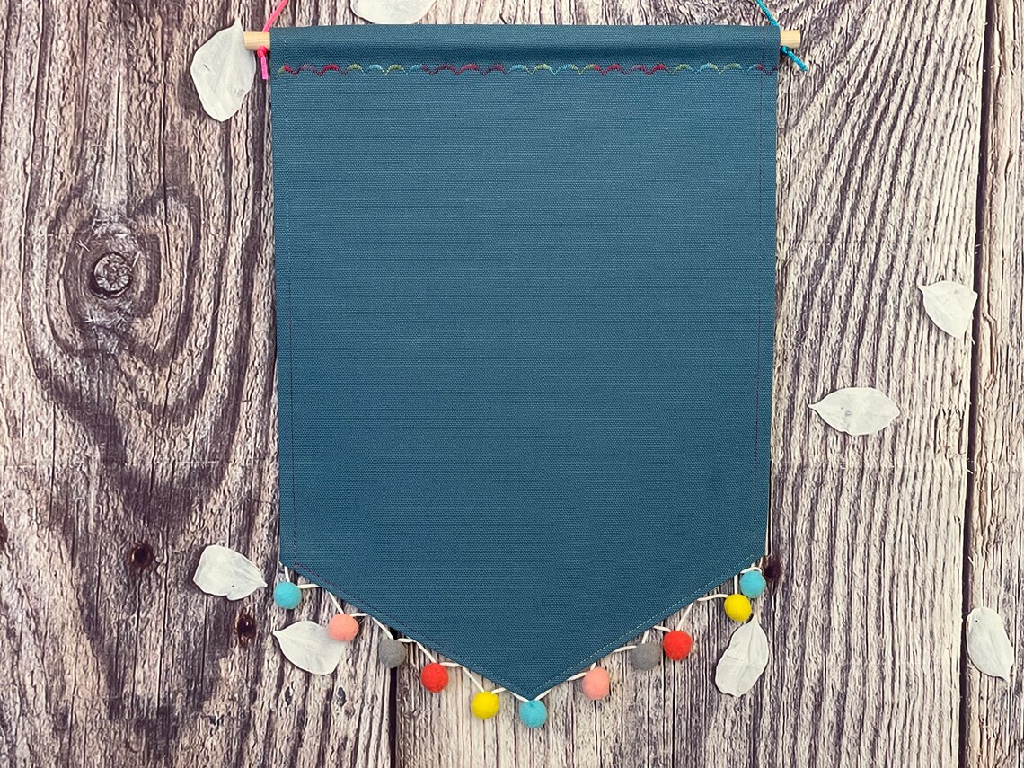 Pin Banner / Unique Pin Pennant/ Handmade Blank Canvas Banner | Etsy