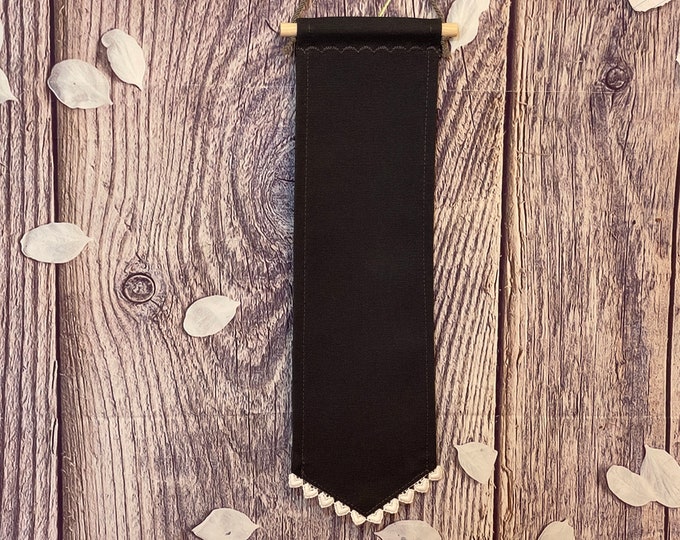 Tall Pin Banner in Charcoal With Decorative Trim to Display Pin ...