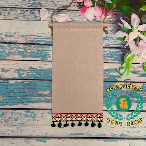 Pin Banner / Unique Pin Pennant / Handmade Blank Canvas Banner With ...