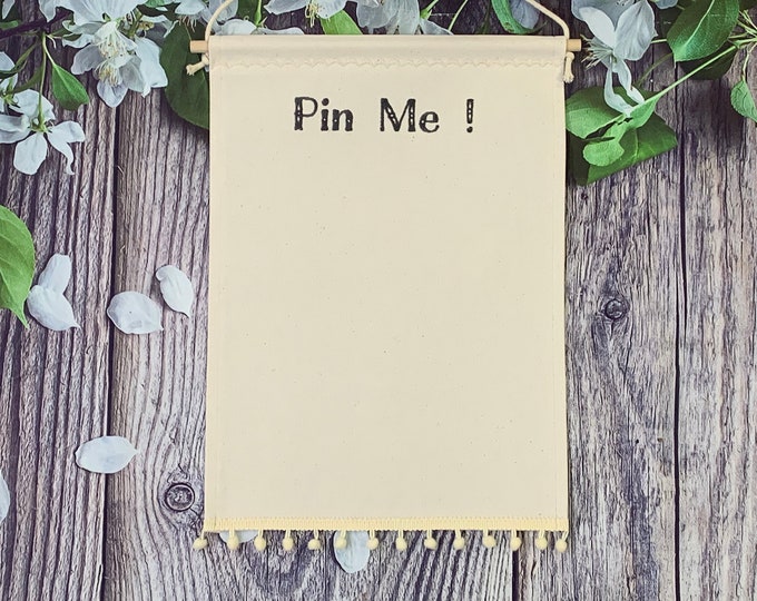 Pin Me Enamel Pin Banner / Embroidered Pin Pennant / Handmade Pin ...