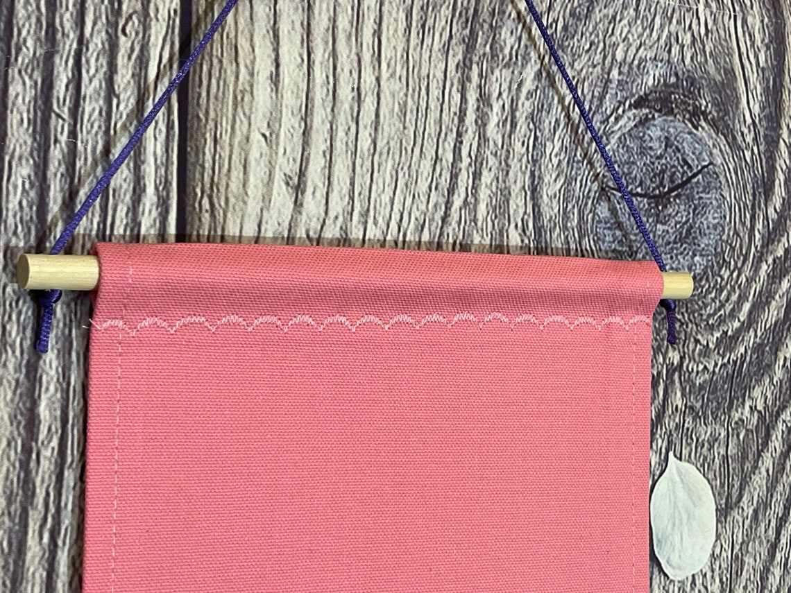 Enamel Pin Banner With Flower Embroidery and Pompom Trim - Etsy