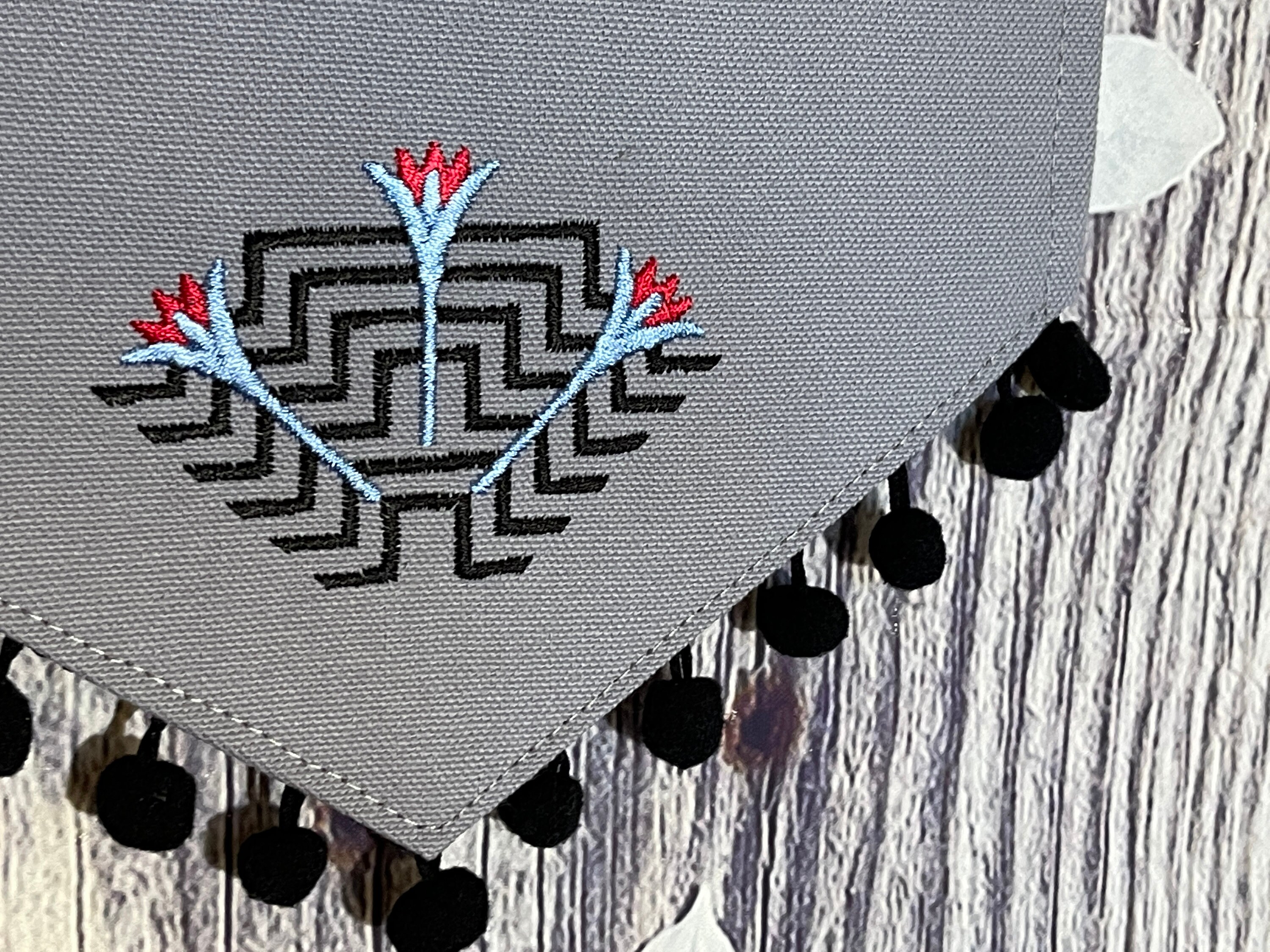 Enamel Pin Banner With Custom Embroidery And Pompom Trim | Etsy