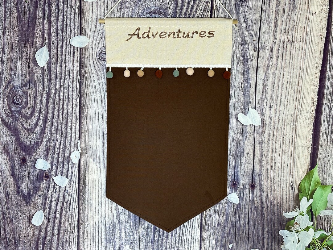 Adventures Enamel Pin Banner in Two Colors and Matching Pompoms ...