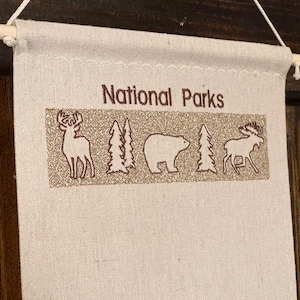 National Parks Pin Banner/ Personalized Canvas Banner /custom ...