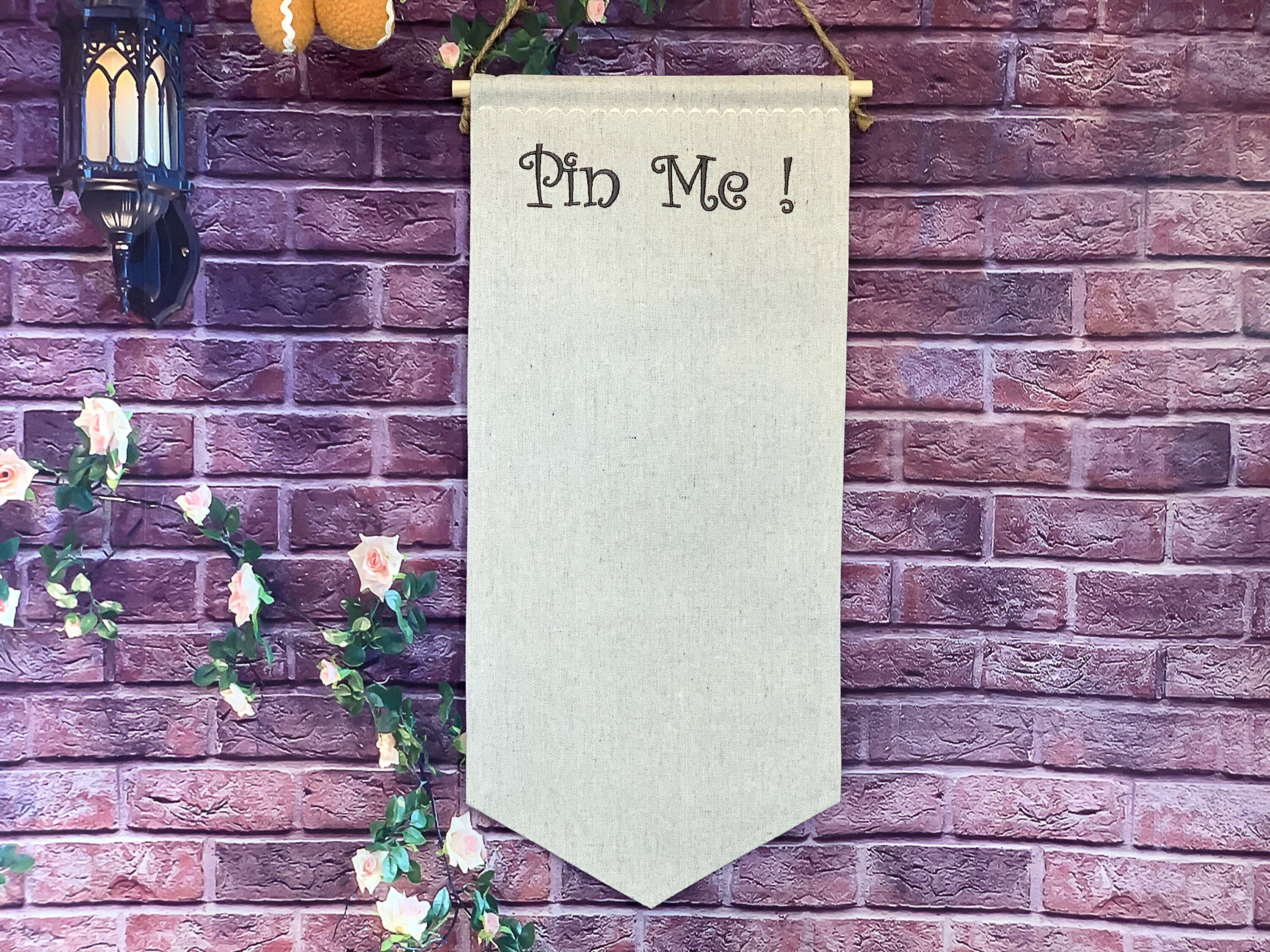 Enamel Pin Banner With Embroidered Pin Me Message | Etsy