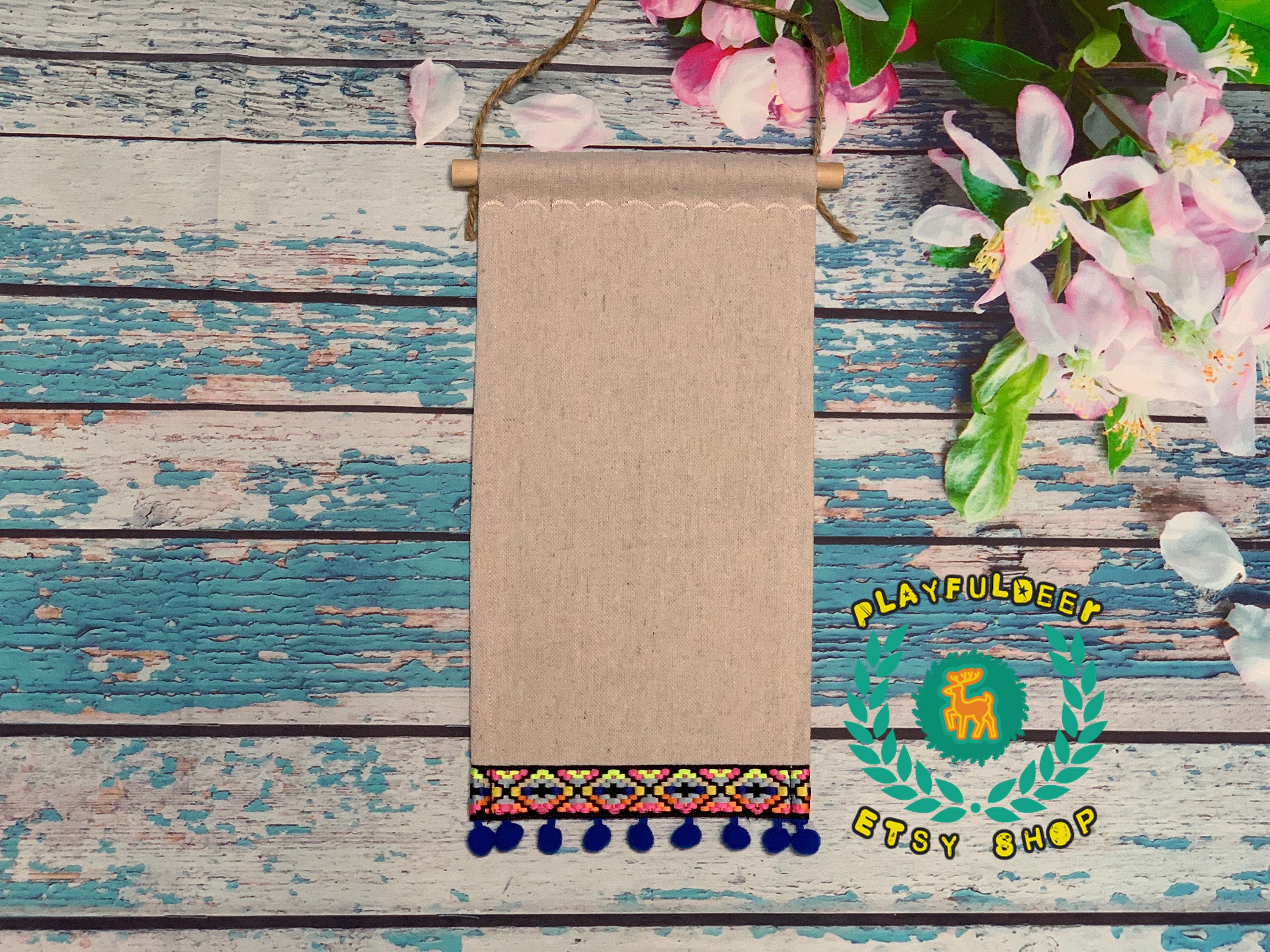 Pin Banner / Unique Pin Pennant / Handmade Blank Canvas Banner - Etsy