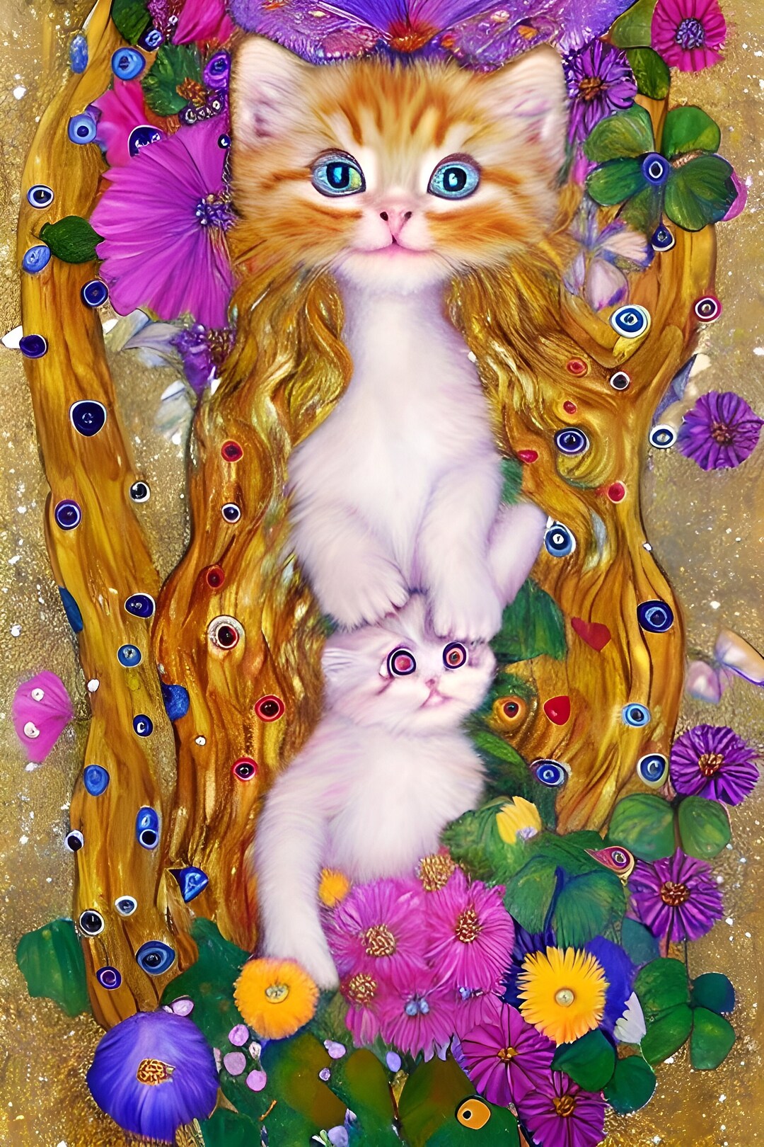 Tranquil Triumph Cat Wall Art - Etsy