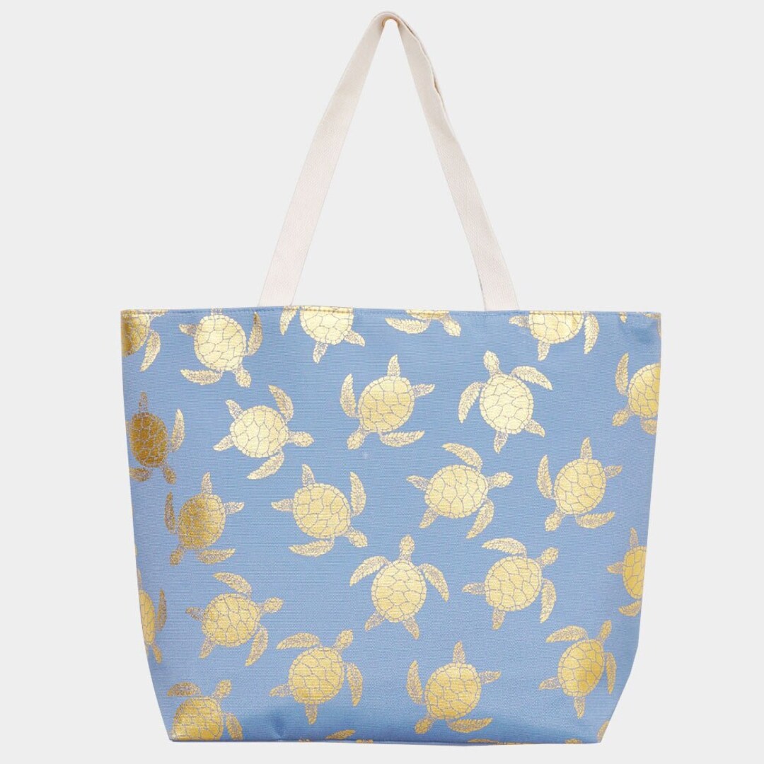 Turtle Beach Bag Lavender With Gold Turtles - Etsy