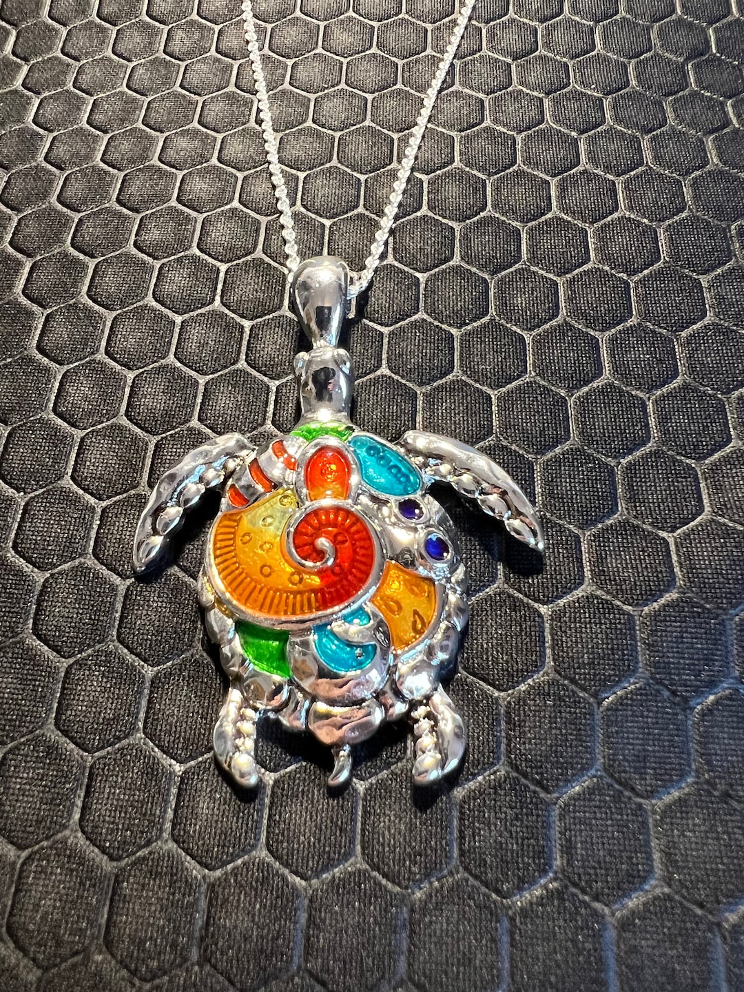 Turtle Necklace Multicolored Made of Sterling Silver - Etsy
