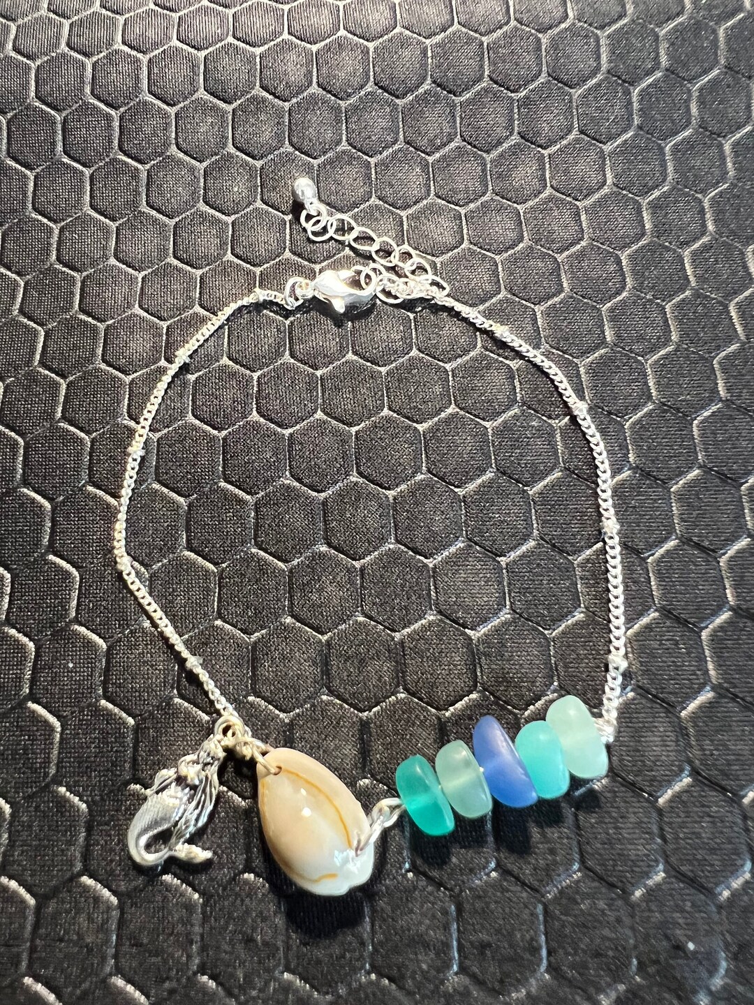Mermaid Anklet With Aqua and Blue Sea Glass and Seashell Made - Etsy