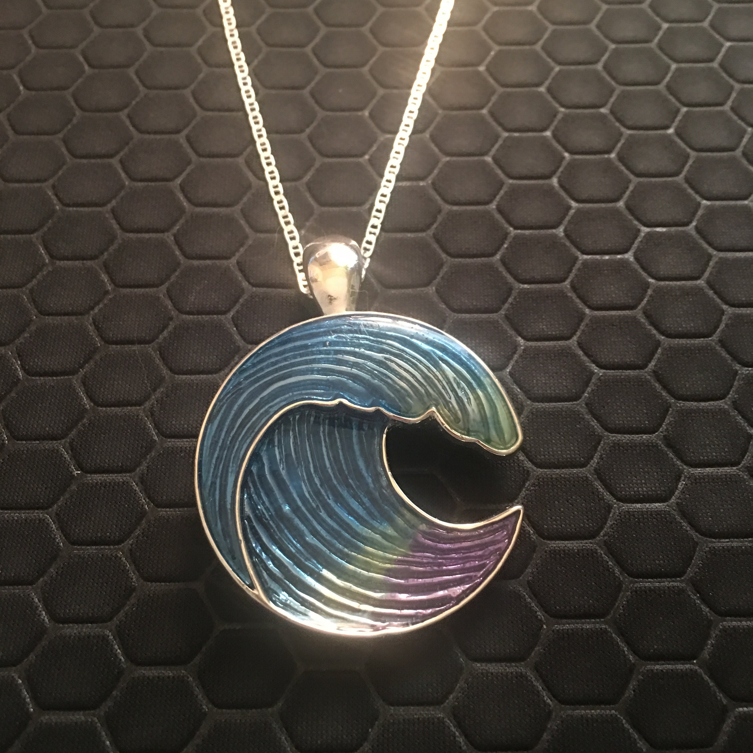 Wave Necklace Blue Made Of Sterling Silver | Etsy