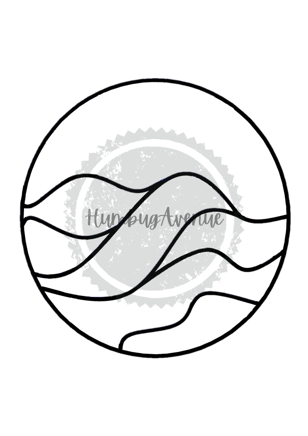 Ocean Wave Stained Glass Pattern Circle - Etsy