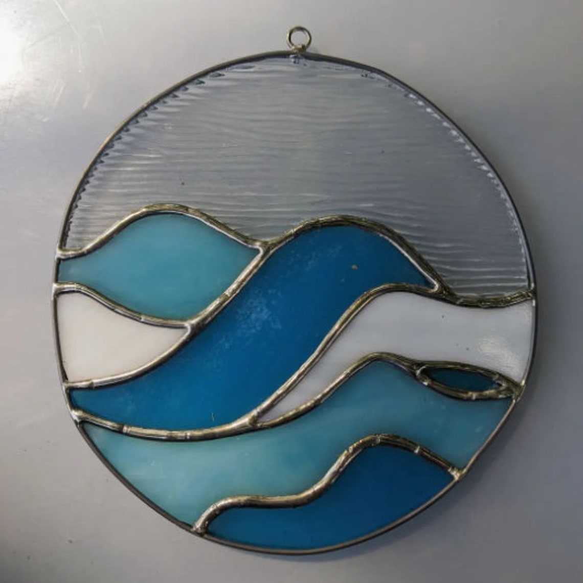 Ocean Wave Stained Glass Pattern Circle - Etsy
