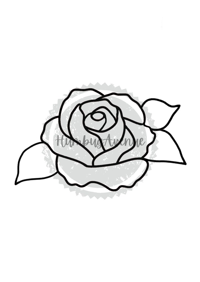 Simple Rose Stained Glass Pattern Etsy