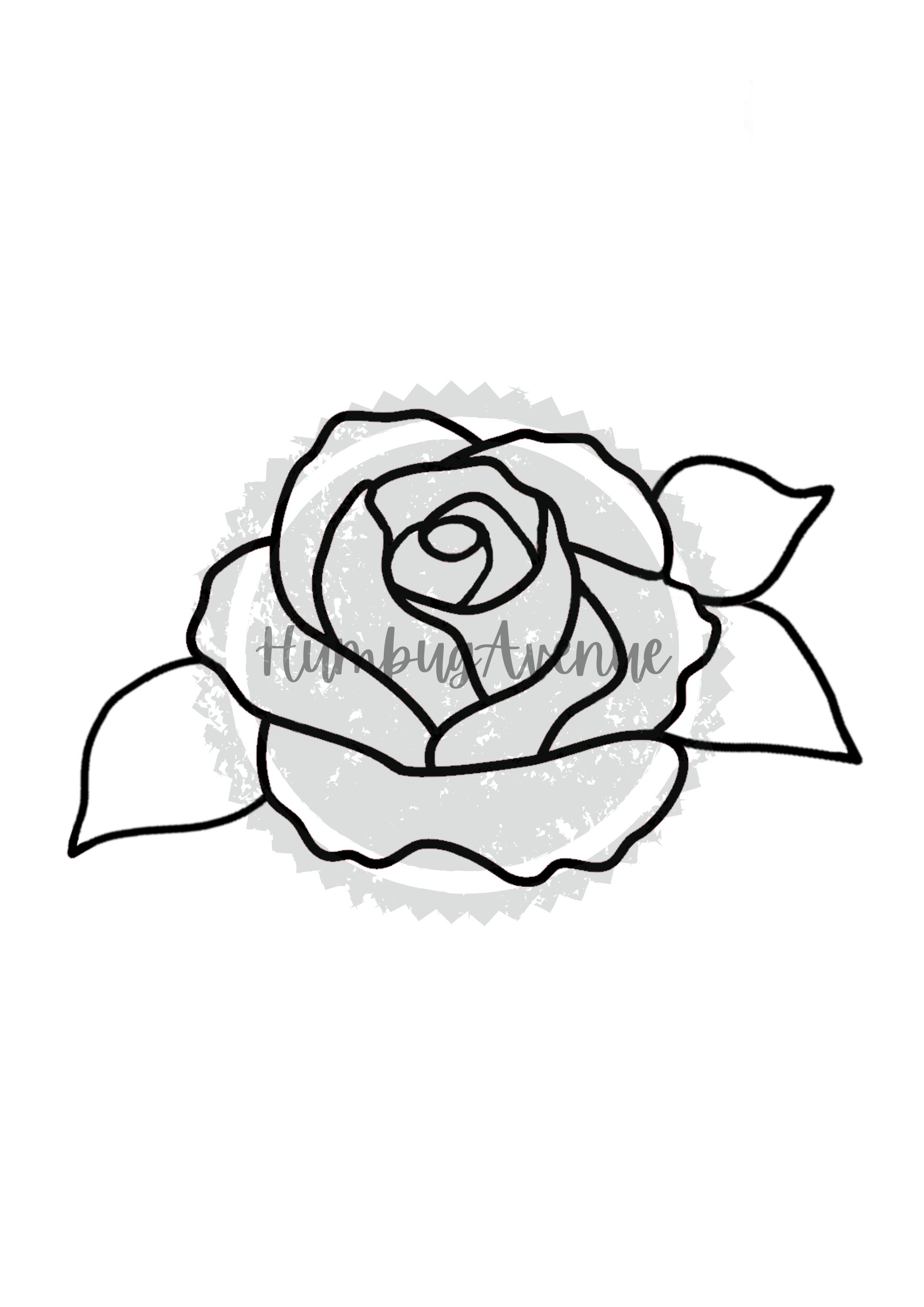 Simple Rose Stained Glass Pattern - Etsy