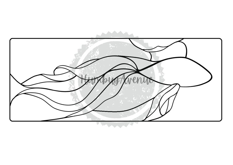 Koi Fish Pattern Stained Glass Design Intermediate Rectangle Panel - Etsy