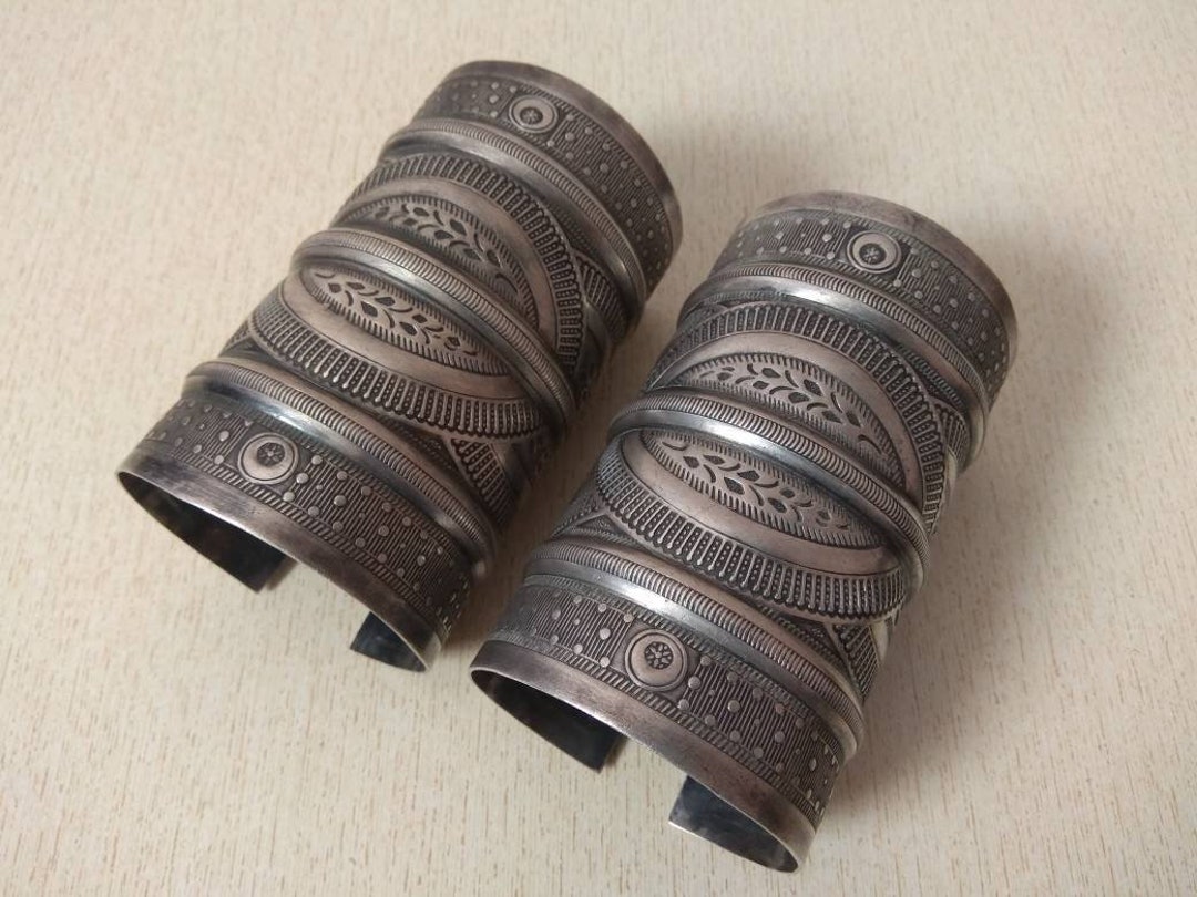 Vintage Libyan Silver Cuff Bracelets: Berber Tribal Jewelry - Etsy