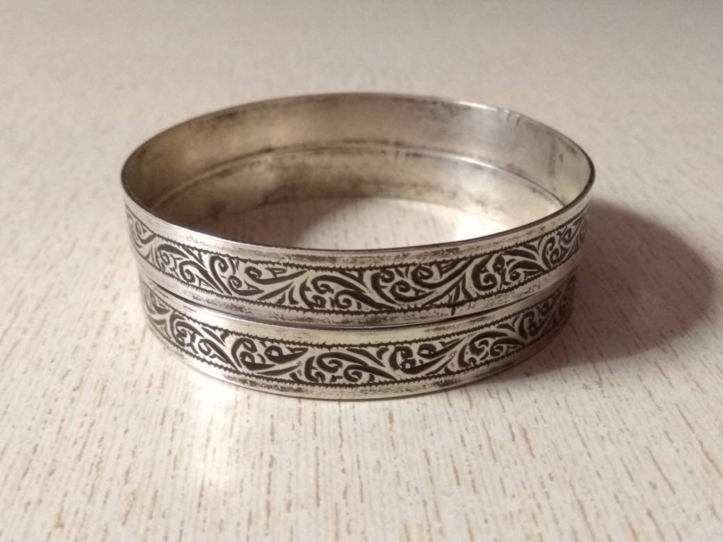 Pair of Silver Berber Bracelets From Morocco With Hallmarks - Etsy