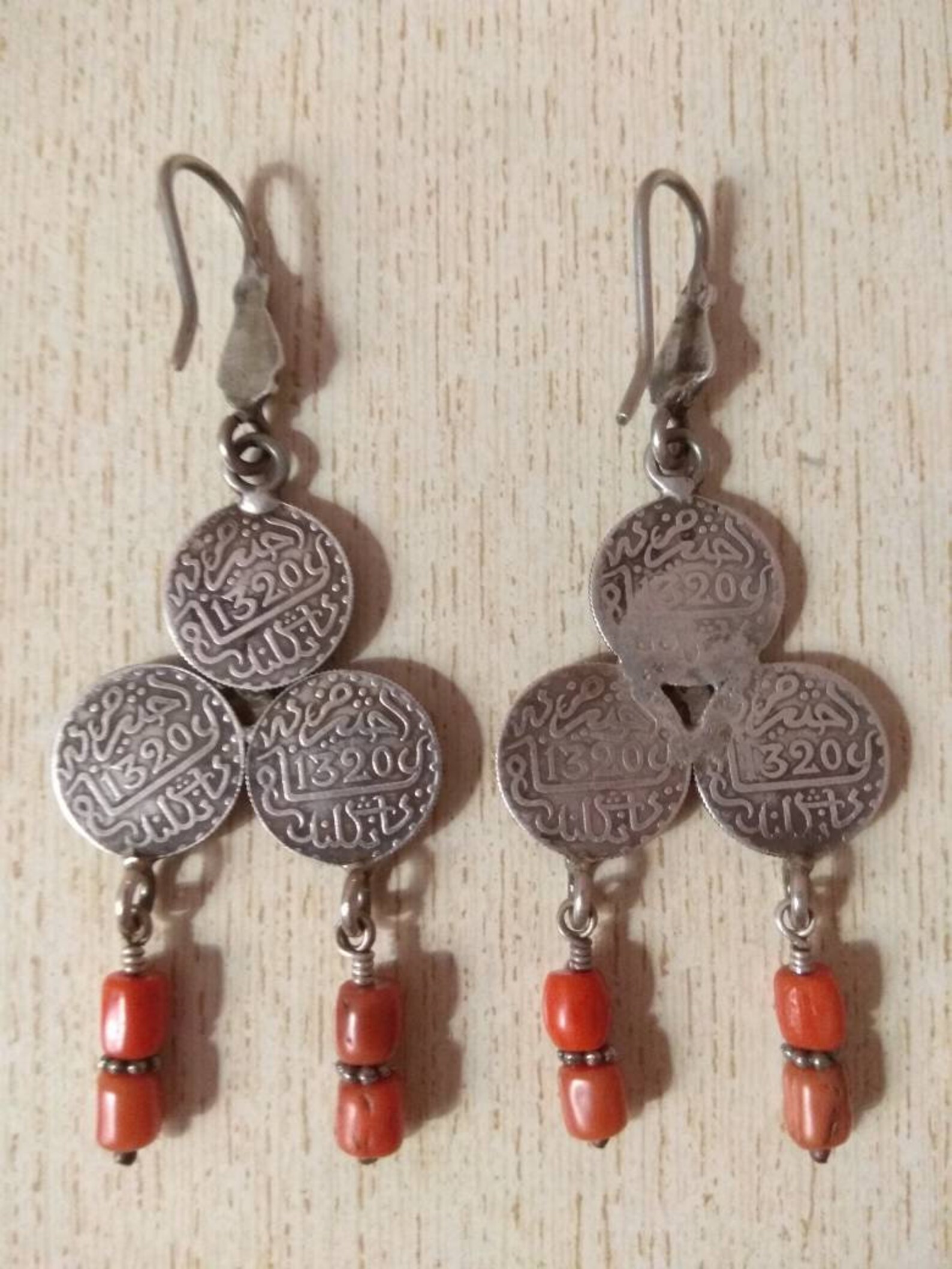 Silver Berber Earrings From Morocco With Silver Coins and Old - Etsy