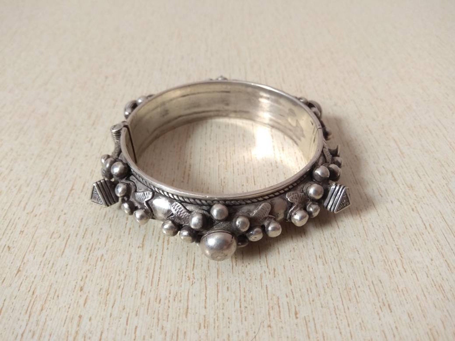 Moroccan Silver Mizam Bracelet With Hallmarks, Saharian Bracelets ...