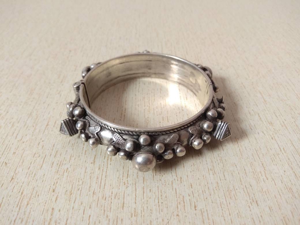 Moroccan Silver Mizam Bracelet With Hallmarks, Saharian Bracelets ...