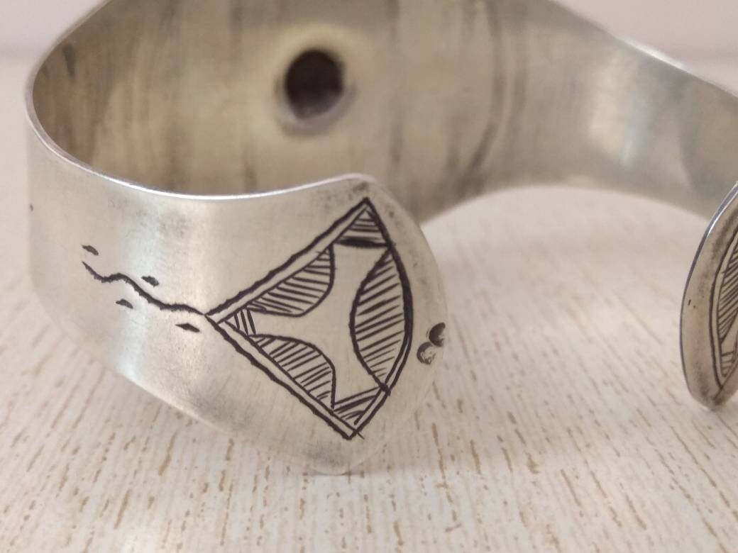 Moroccan Silver Berber Bracelet With Hallmarks, Berber Bracelets ...