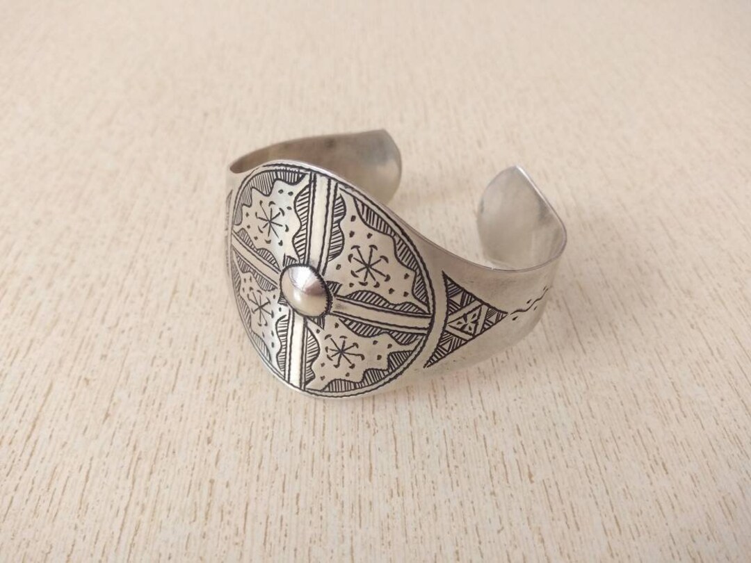 Moroccan Silver Berber Bracelet With Hallmarks, Berber Bracelets ...