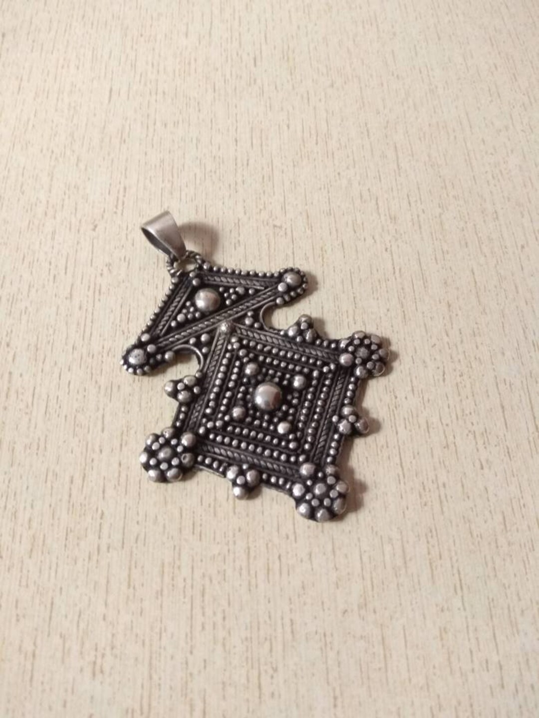 Antique Silver Cross Pendant From Southern Morocco With Granulats ...