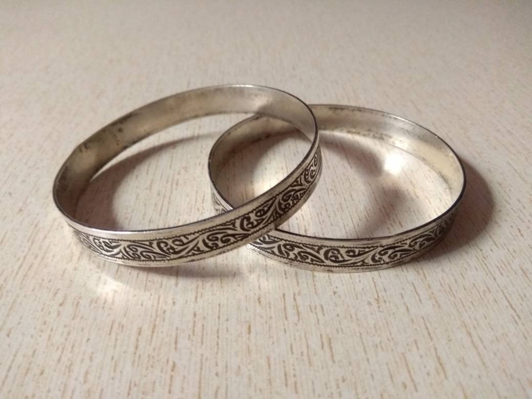 Pair of Silver Berber Bracelets From Morocco With Hallmarks, Berber ...
