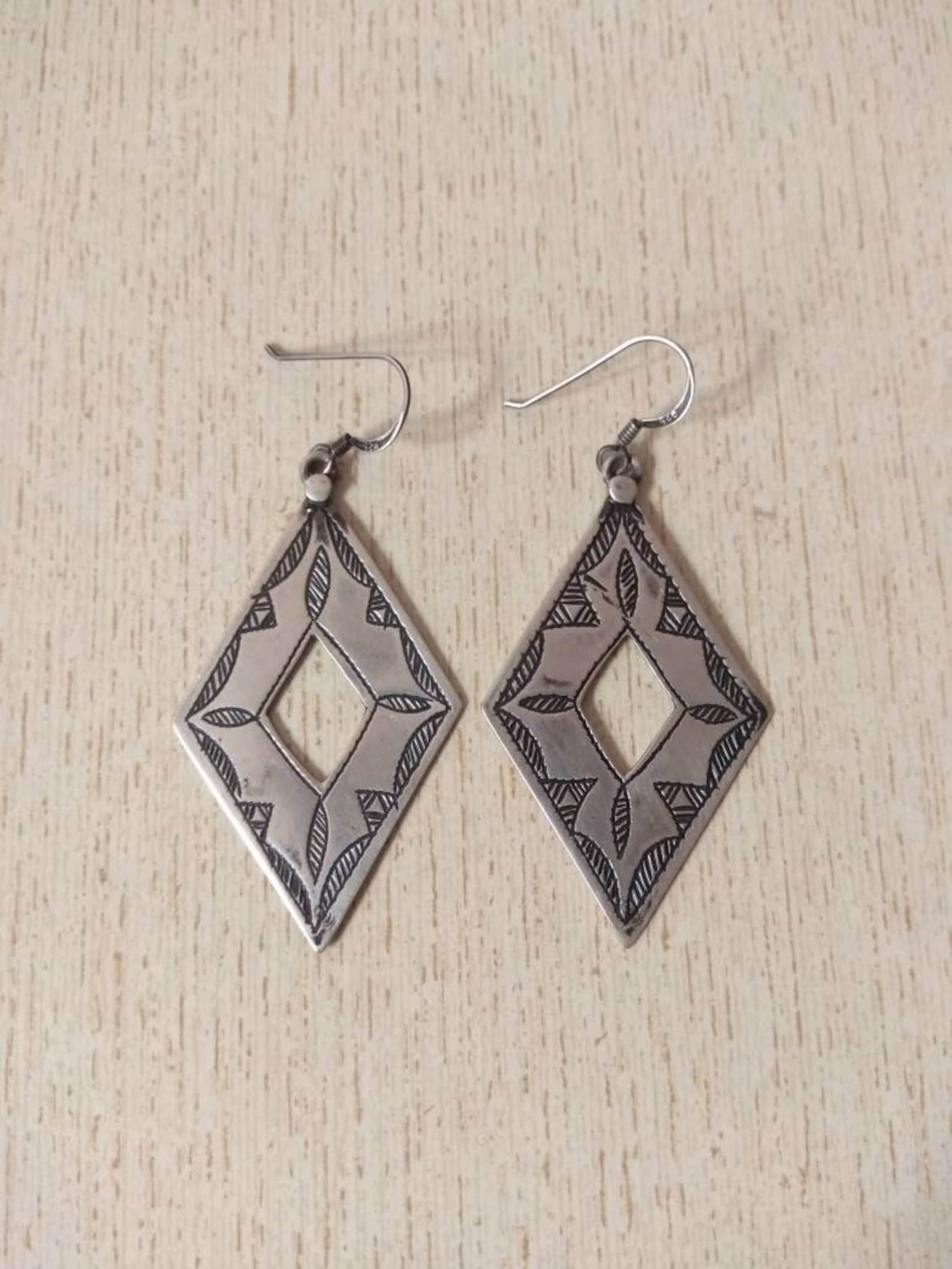 Moroccan Silver Berber Earrings With Hallmark Berber - Etsy