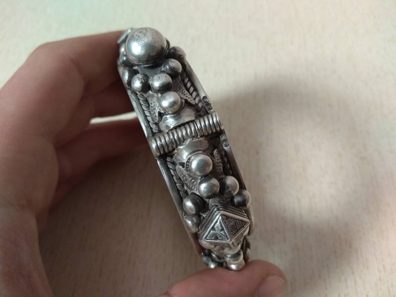 Moroccan Silver Mizam Bracelet With Hallmarks, Saharian Bracelets ...