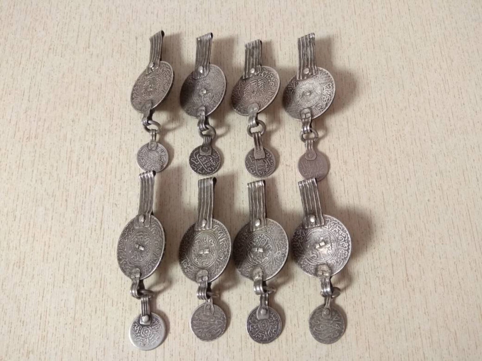 Set of 8 Antique Silver Berber Coins Pendants From Morocco - Etsy