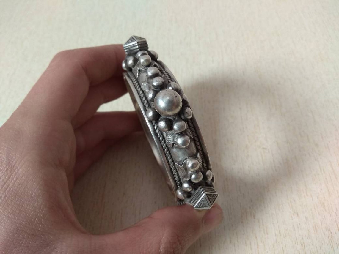 Moroccan Silver Mizam Bracelet With Hallmarks, Saharian Bracelets ...