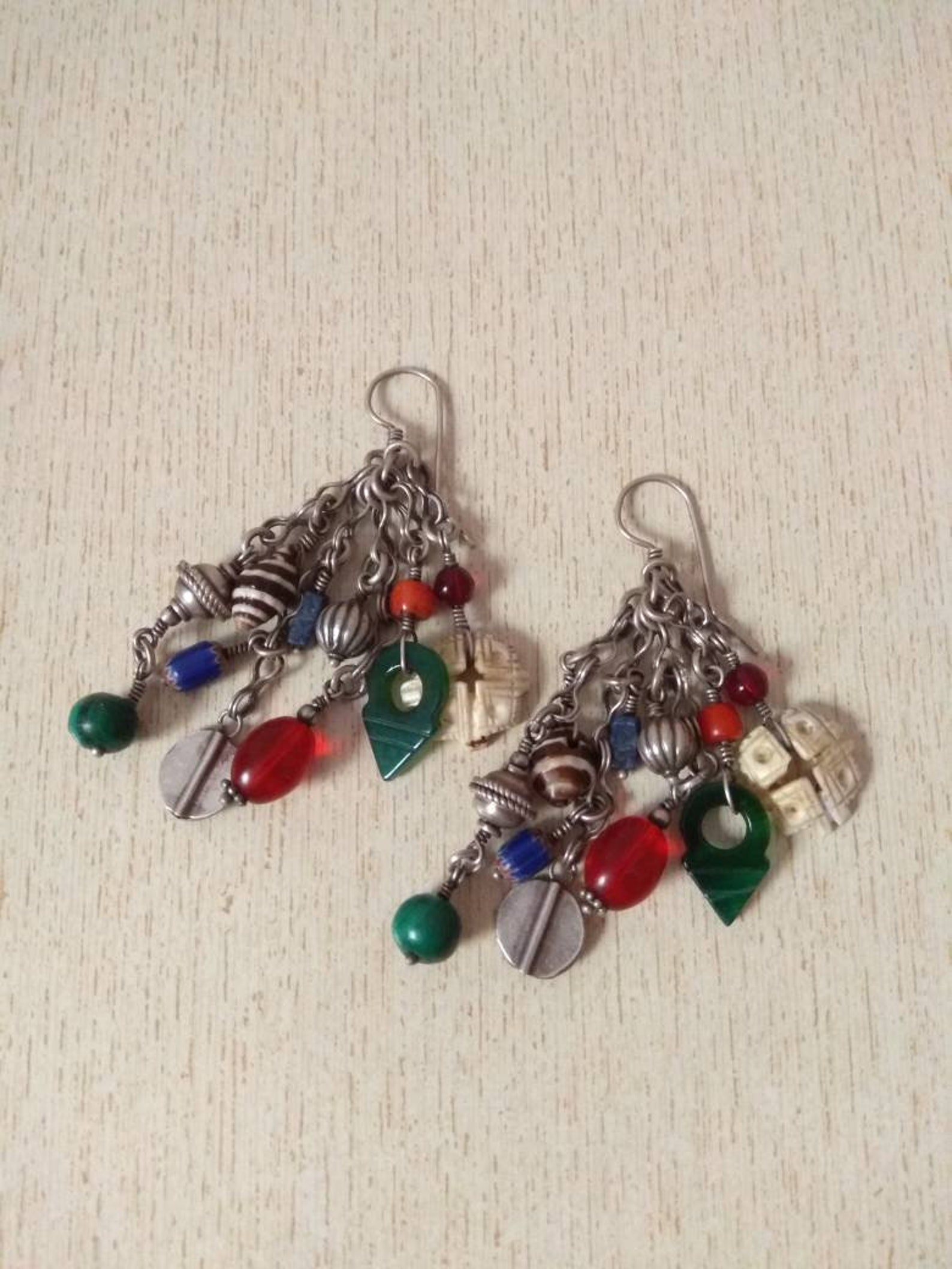Moroccan Silver Berber Earrings With Talhakimt and Old Coral - Etsy