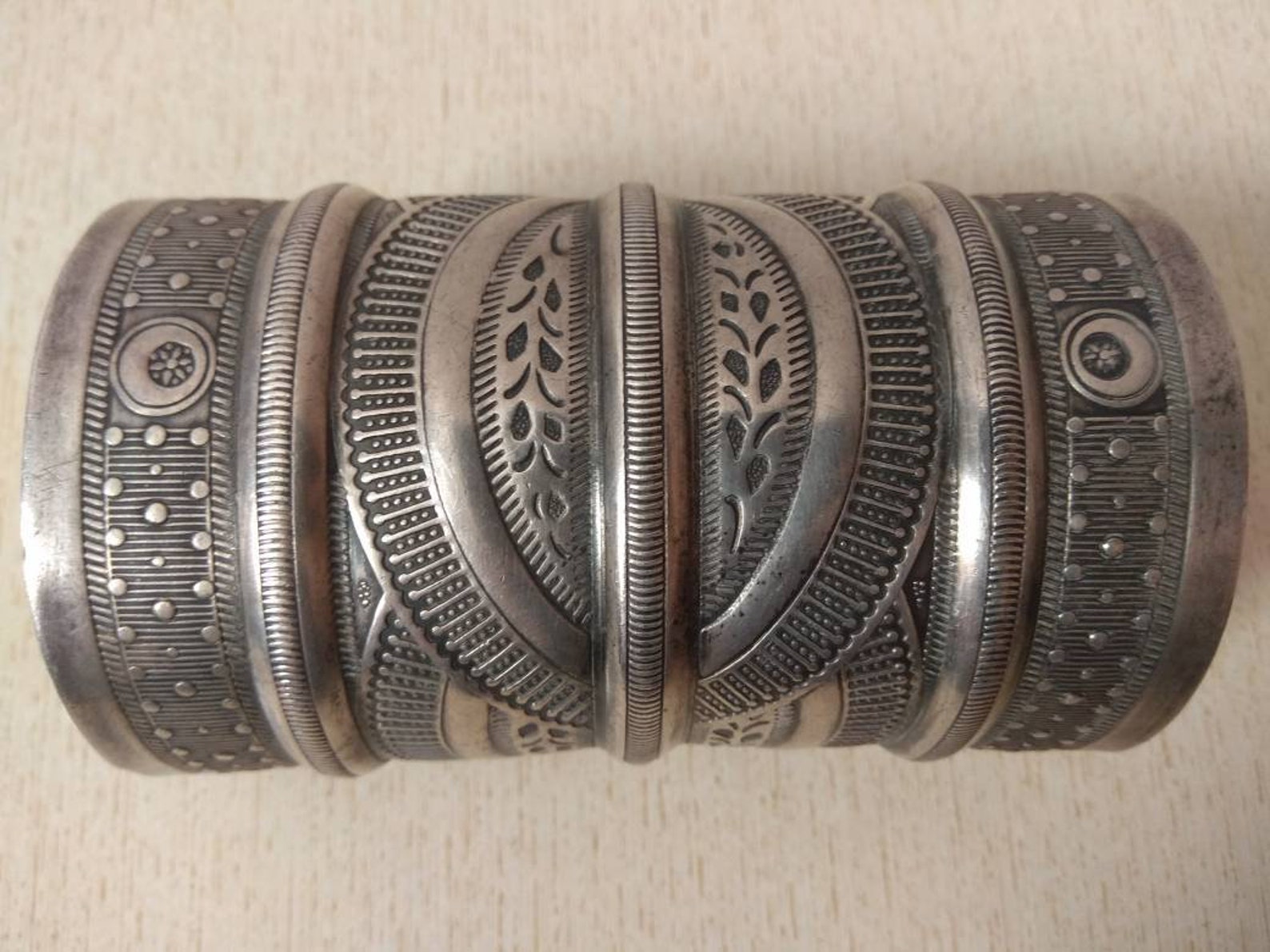 Vintage Libyan Silver Cuff Bracelets: Berber Tribal Jewelry - Etsy