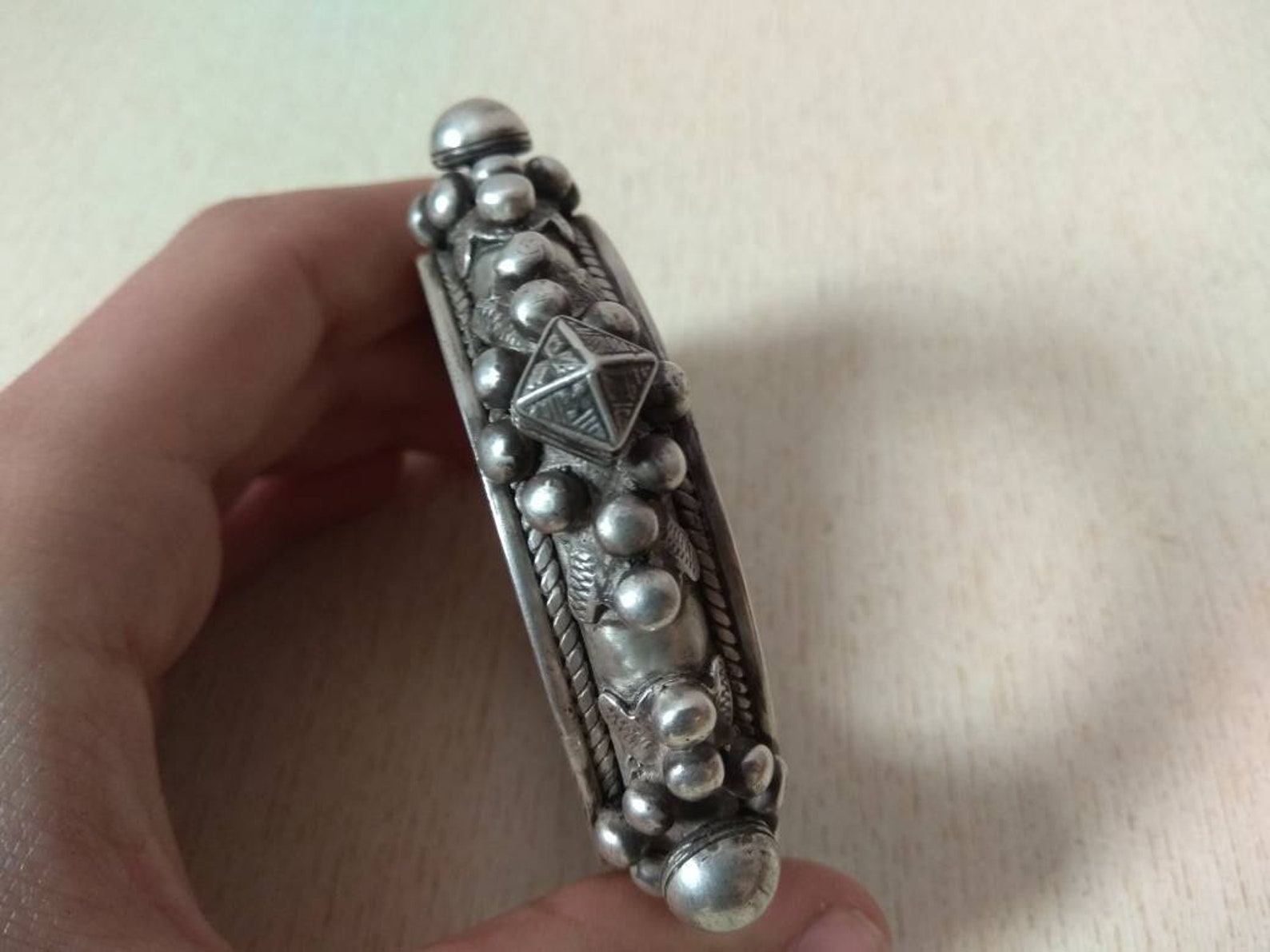 Moroccan Silver Mizam Bracelet With Hallmarks, Saharian Bracelets ...
