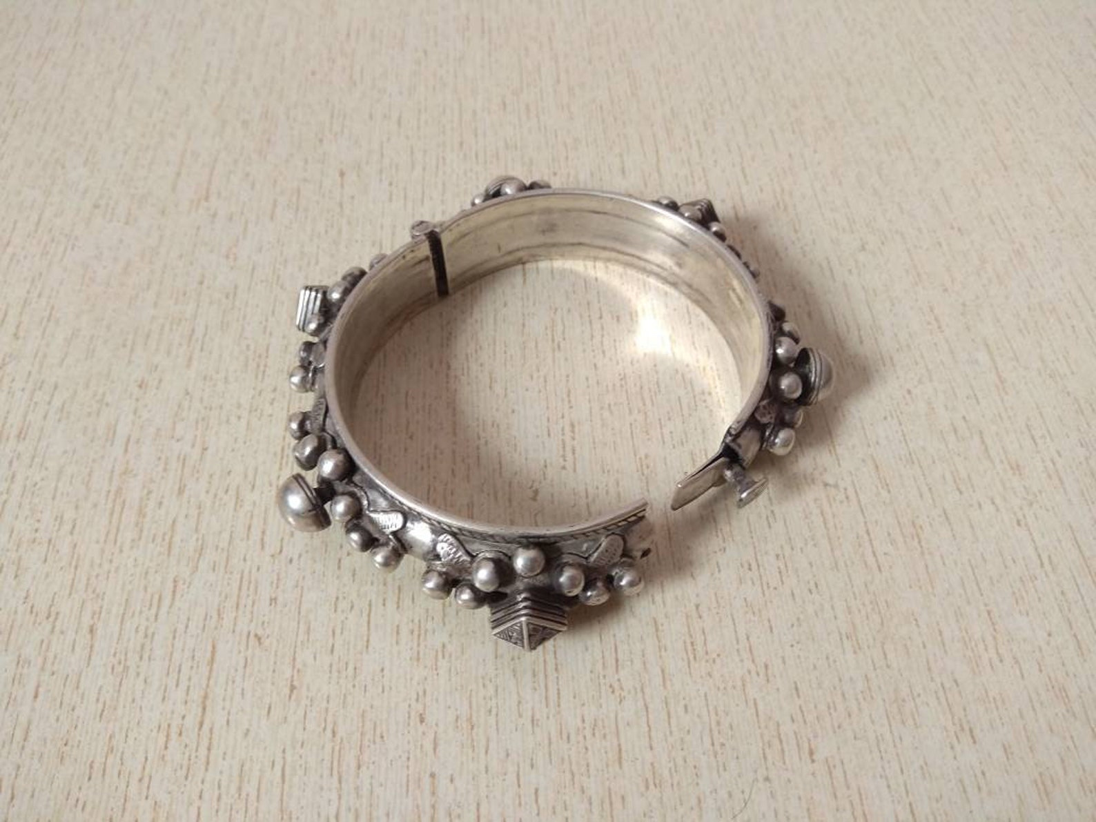 Moroccan Silver Mizam Bracelet With Hallmarks, Saharian Bracelets ...