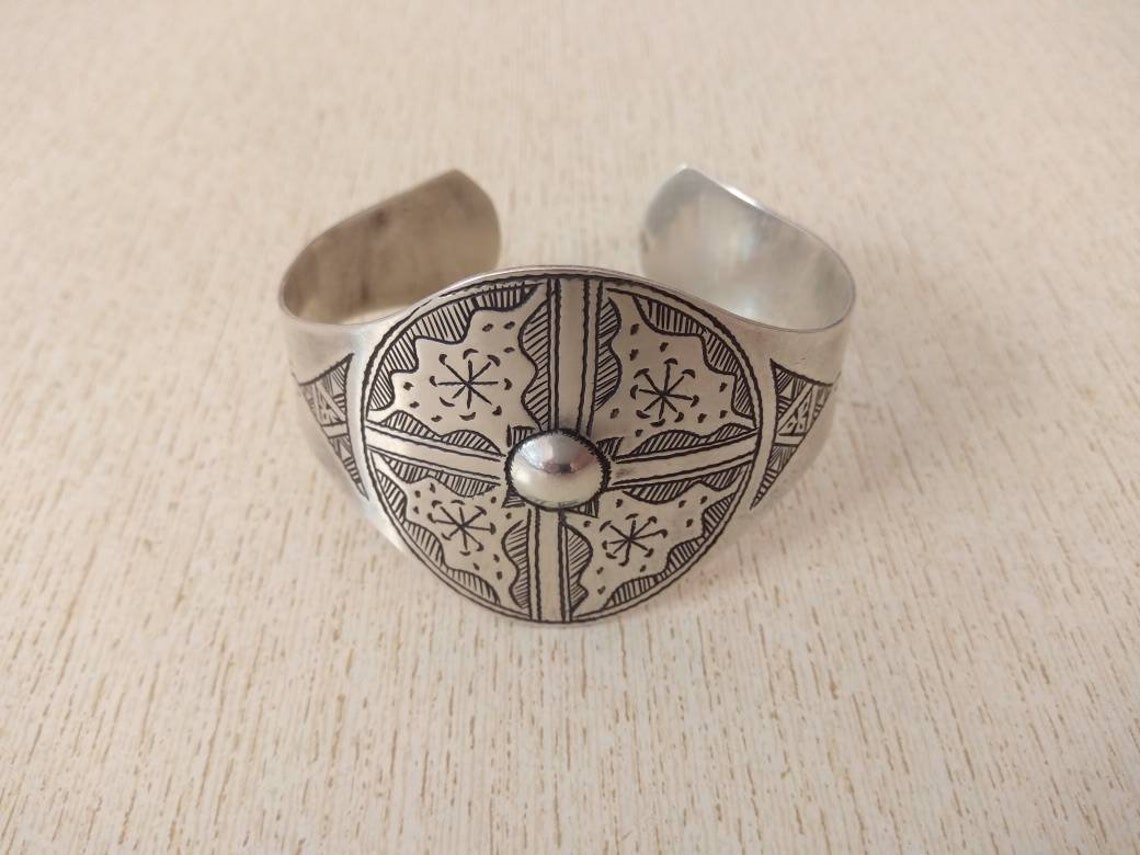 Moroccan Silver Berber Bracelet With Hallmarks, Berber Bracelets ...