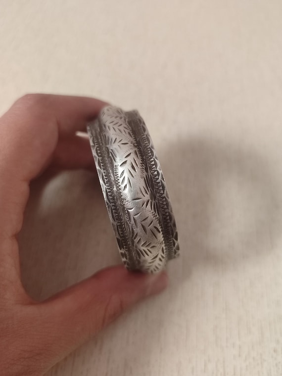 Antique Silver Berber Bracelet from Morocco with Hall… - Gem